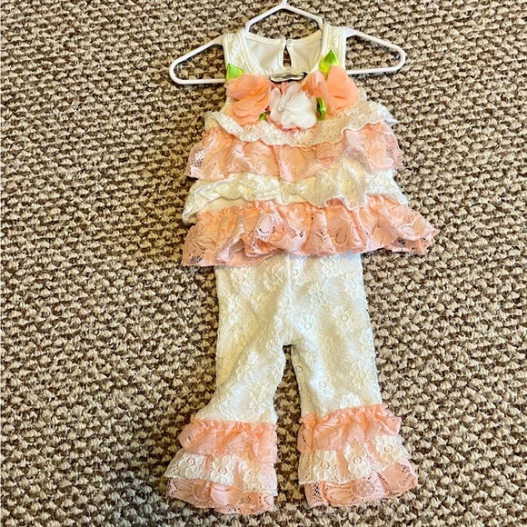 Rare Editions | Matching Sets | Rare Editions Pink And White Lace Kids ...